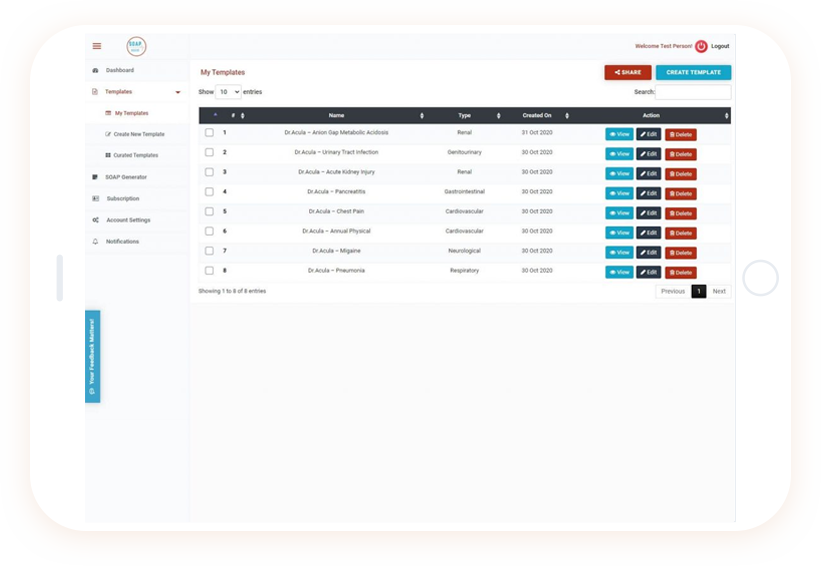 Medical Form Template| Medical Record Form Template